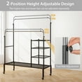 Costway Rolling Clothes Drying Rack Double Rods Garment Rack with ...