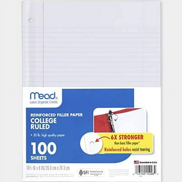 Mead Loose-Leaf Memo Book Refill Pages, 6-Hole Punched, Narrow Ruled ...