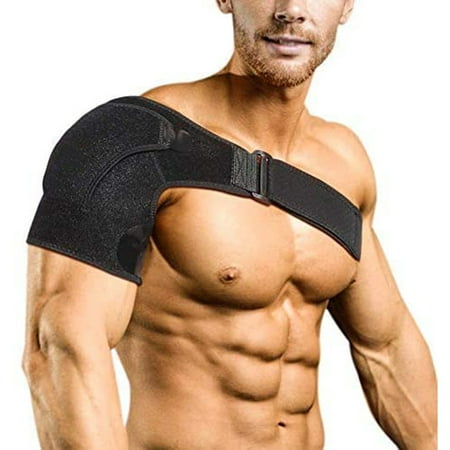 Neoprene compression shoulder pad to prevent injury and dislocation of ...