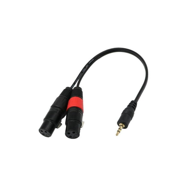 3.5mm Mono Jack (PC/Laptop) to 2 XLR Female (Mixer/Speaker) stereo 3 ...