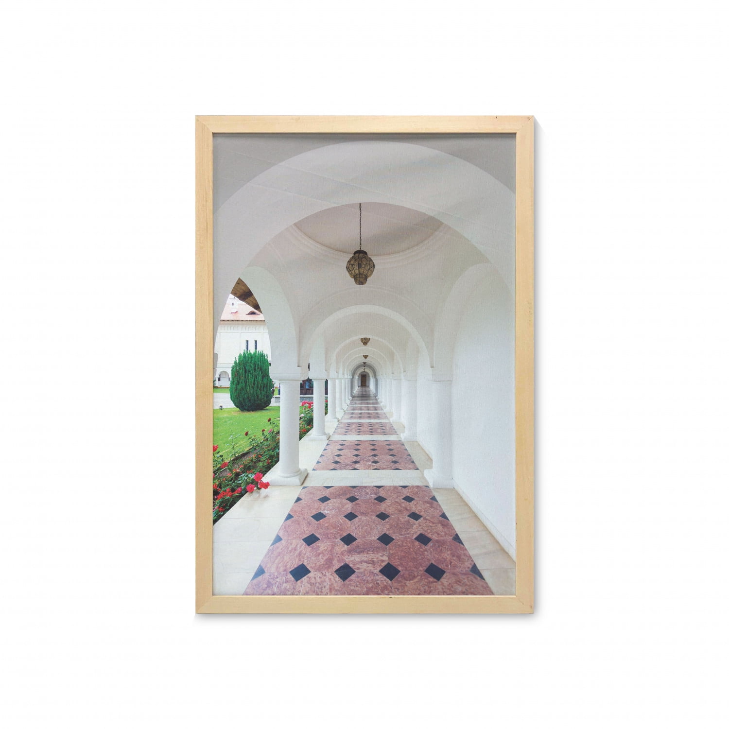 Travel Wall Art with Frame, Dome Arched Colonnade Hallway at Sambata De ...
