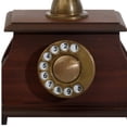 Vintage Style Rotary Dial Corded Phone, Wooden Base with Brass Accents ...