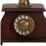 Vintage Style Rotary Dial Corded Phone, Wooden Base with Brass Accents ...