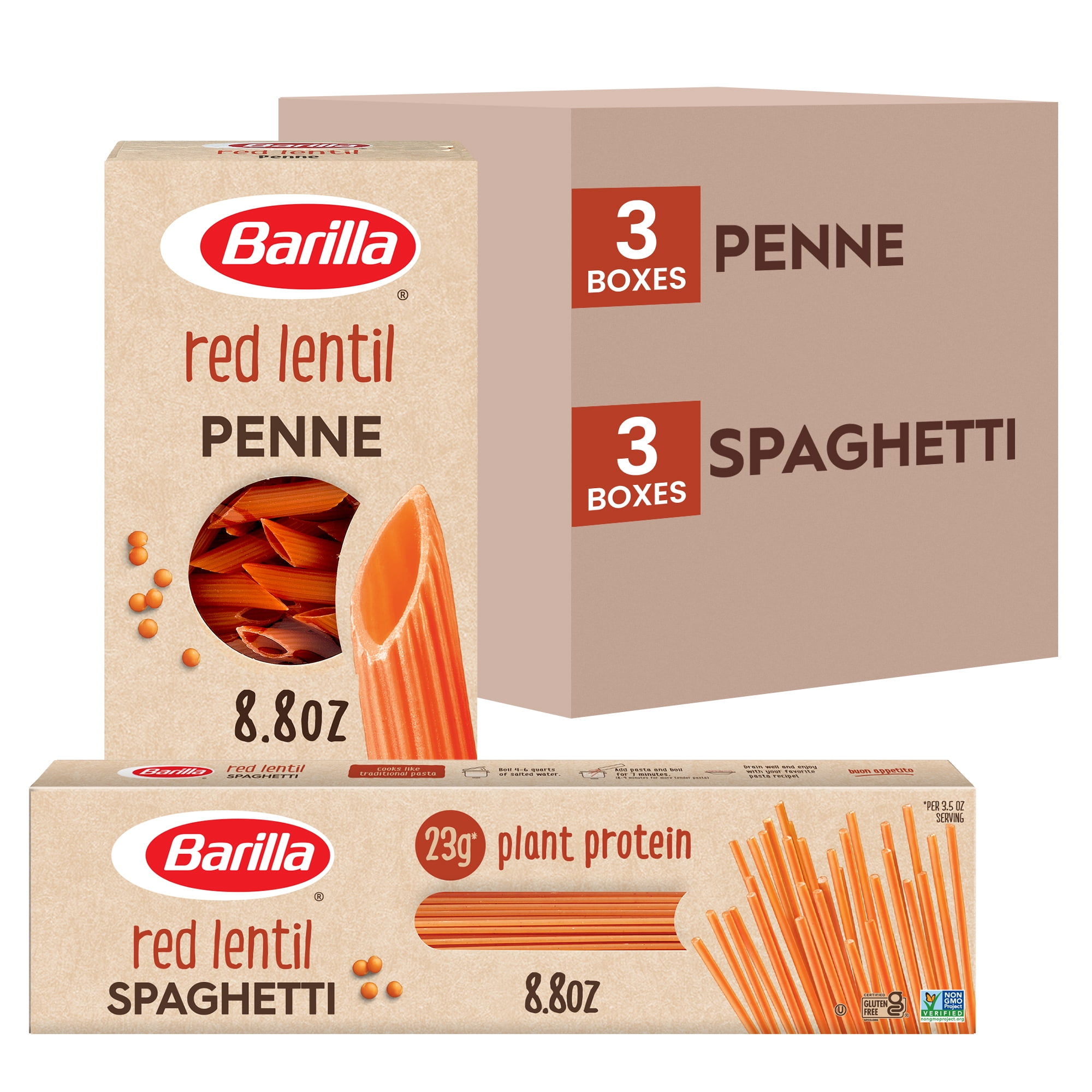 Barilla® Red Lentil Spaghetti & Penne Pasta Variety Pack 6 pc Box ...