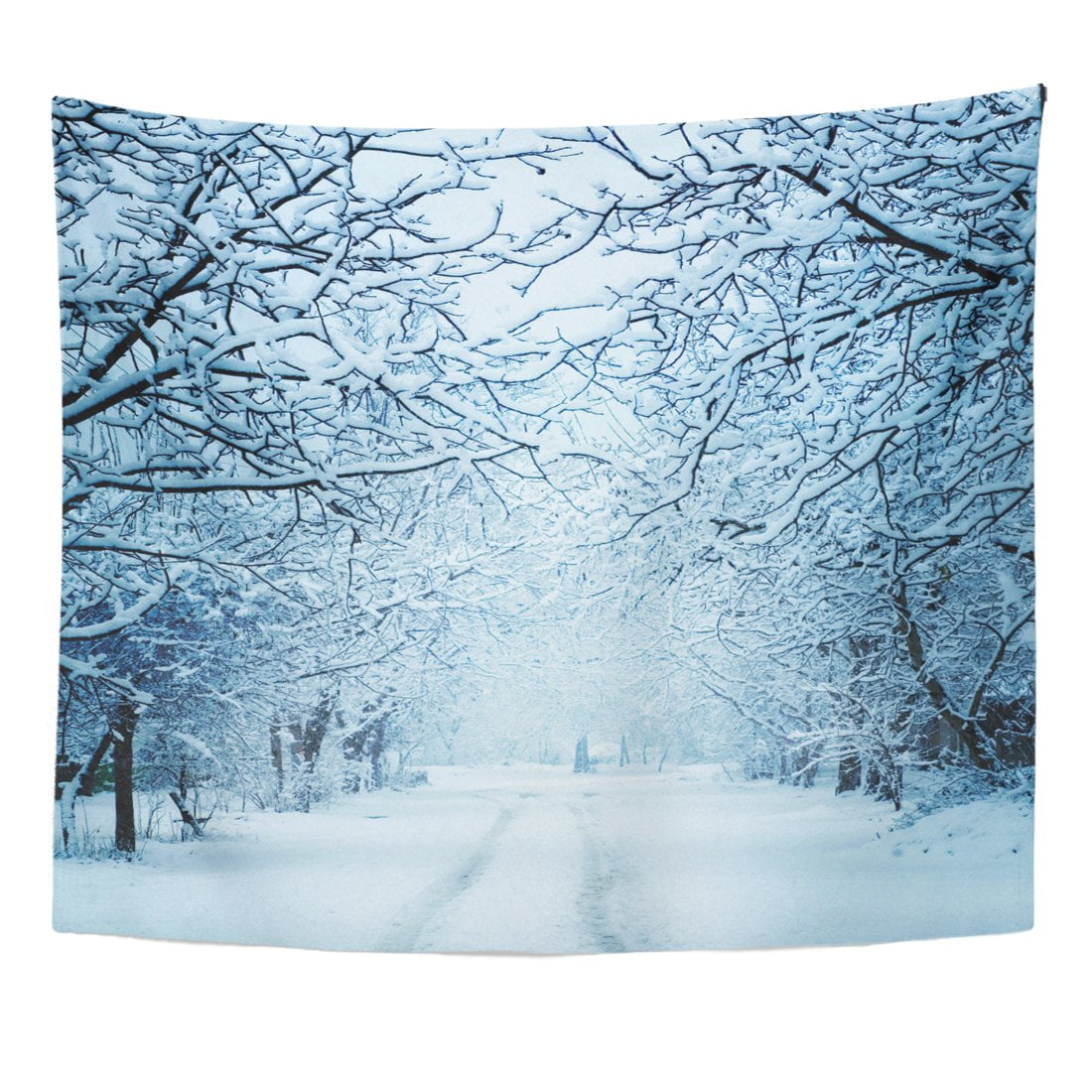 ZEALGNED Snow Winter Landscape Scene Tree Christmas Forest Day Wall Art ...