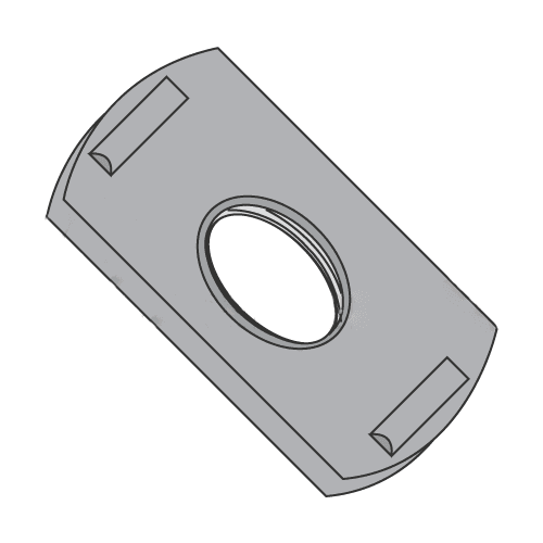 10-24 Tab Weld Nuts / 2 Projections / Steel / Plain (Quantity: 1,000 ...