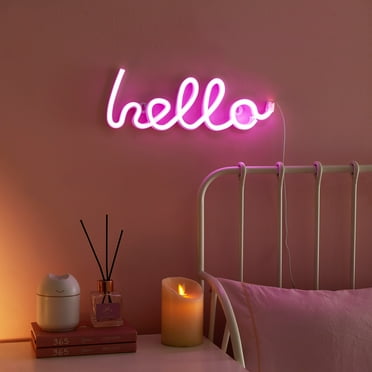 BrightSide 10" Planet Shaped LED Neon Table Light, Multicolor, Battery ...