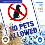 No Pets Allowed in Pool Area Sign, Pool Sign, 12x18 Aluminum - Walmart.com