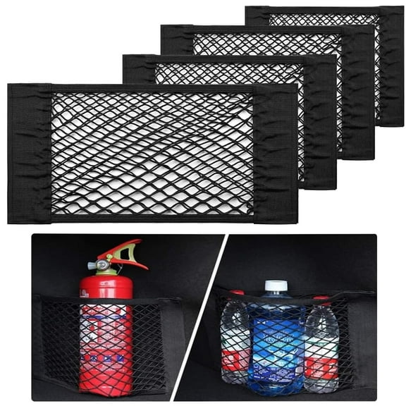 YIYI GUO Car Rear Cargo Net, Large Elastic Trunk Storage Mesh Organizer ...