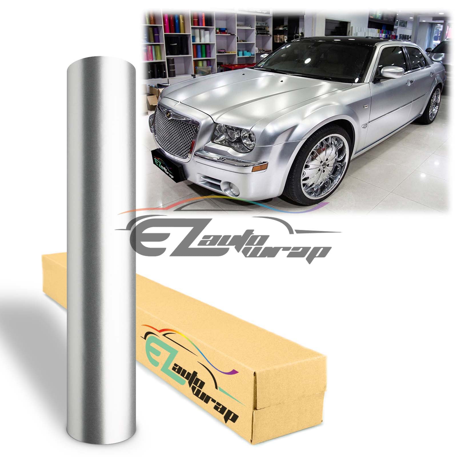 Premium Matte Metallic Satin Pearl Silver Vinyl Wrap Full Entire Car ...