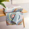 Levtex Home - Mayla - Quilted Throw - Teal Orange Red Green Yellow ...