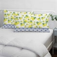 Silk Satin Pillowcase, Summer Yellow Lemon Leaves Rectangle Brushed ...