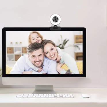 onn. Webcam with Ring Light w/3 LED Levels, Autofocus, Built-in ...