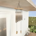 Pure Garden Metal and Wood Wind Chimes for Soothing Outdoor Decor ...