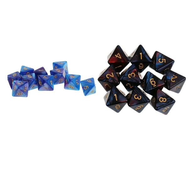 D8 Dados de 8 Caras Dado Hecho de Acrílico 16mm Game Prop Juego 20 ...