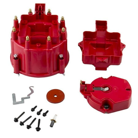 Red Male Hei Distributor Cap Coil And Rotor Replacement For Bbc 305 350 ...