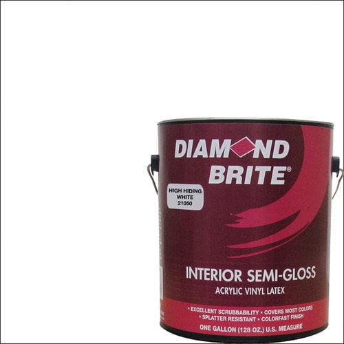 Diamond Brite Paint 1 gal. High Hiding White Semi-Gloss Latex Interior ...
