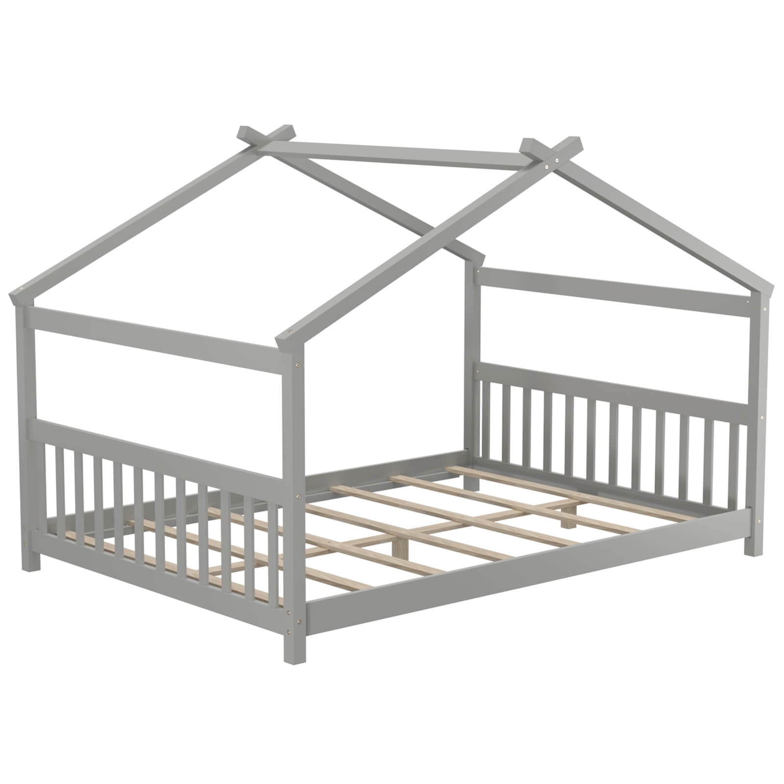 Click here for Costway Full Size House Bed With Roof Wooden Low F... prices