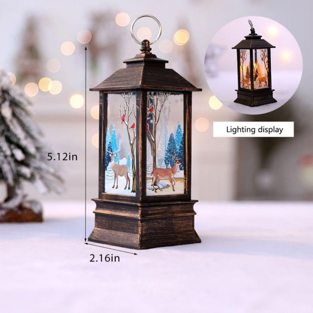 5" Vintage Style Decorative Fire Lantern, Flame Effect LED Lantern ...