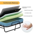 Folding Bed with Mattress, Memory Foam, 75x38 Twin Size Steel Frame ...