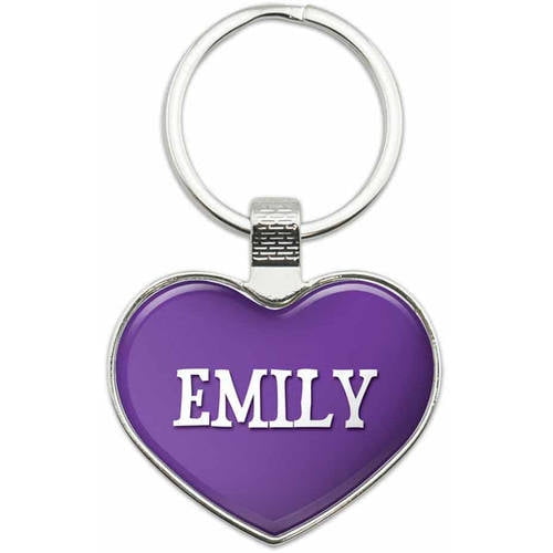 Emily - I Love Name Metal Heart Keychain Key Chain Ring, Multiple ...
