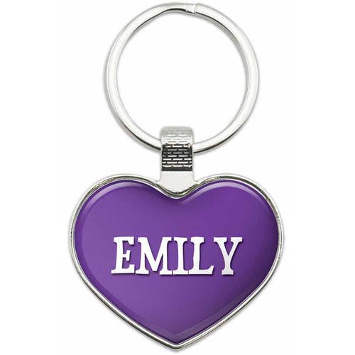 Emily - I Love Name Metal Heart Keychain Key Chain Ring, Multiple ...