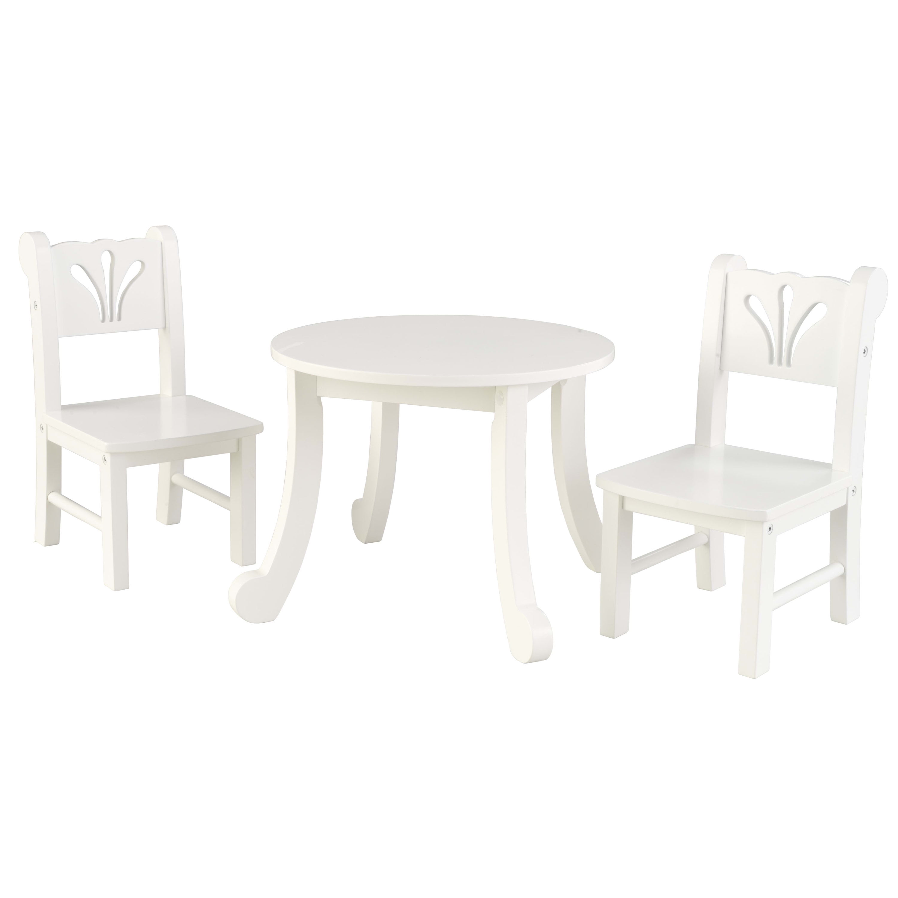 KidKraft Wooden Lil' Doll Table & Chair Set for 18-Inch Dolls - White ...
