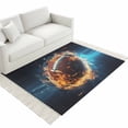 Bedroom Rug Carpet 3'x 5', Rugby Washable Floor Carpet with Tassels ...