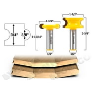 3 Bit Glass Door Router Bit Set - Round-Over Bead - 1/2" Shank - Yonico ...