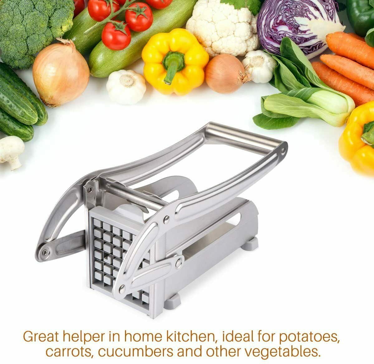 Holdpeak Stainless Steel French Fry Cutter with 2 Blade and No-Slip ...