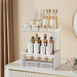 DELAMU 2-Tier Vanity Organizer, Clear Acrylic Bathroom Counter Drawers ...