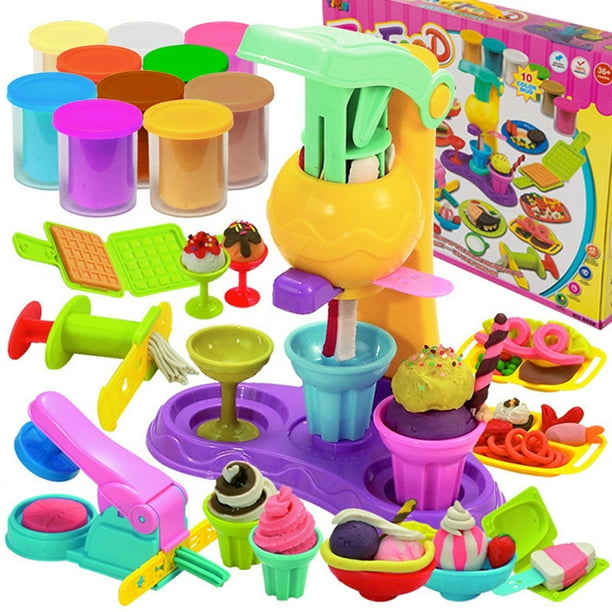 Children DIY Plasticene Mould Set Non-toxic Colored 3D Playdough Mud ...