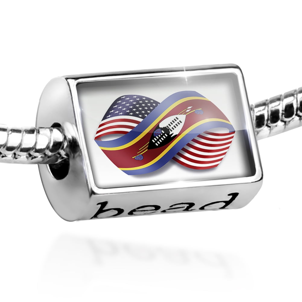 Bead Infinity Flags USA and Swaziland Charm Fits All European Bracelets ...