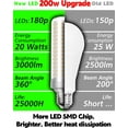 Big Size: 1.77x 5.90inches E26 200W Equivalent LED Corn Light Bulb, Non ...