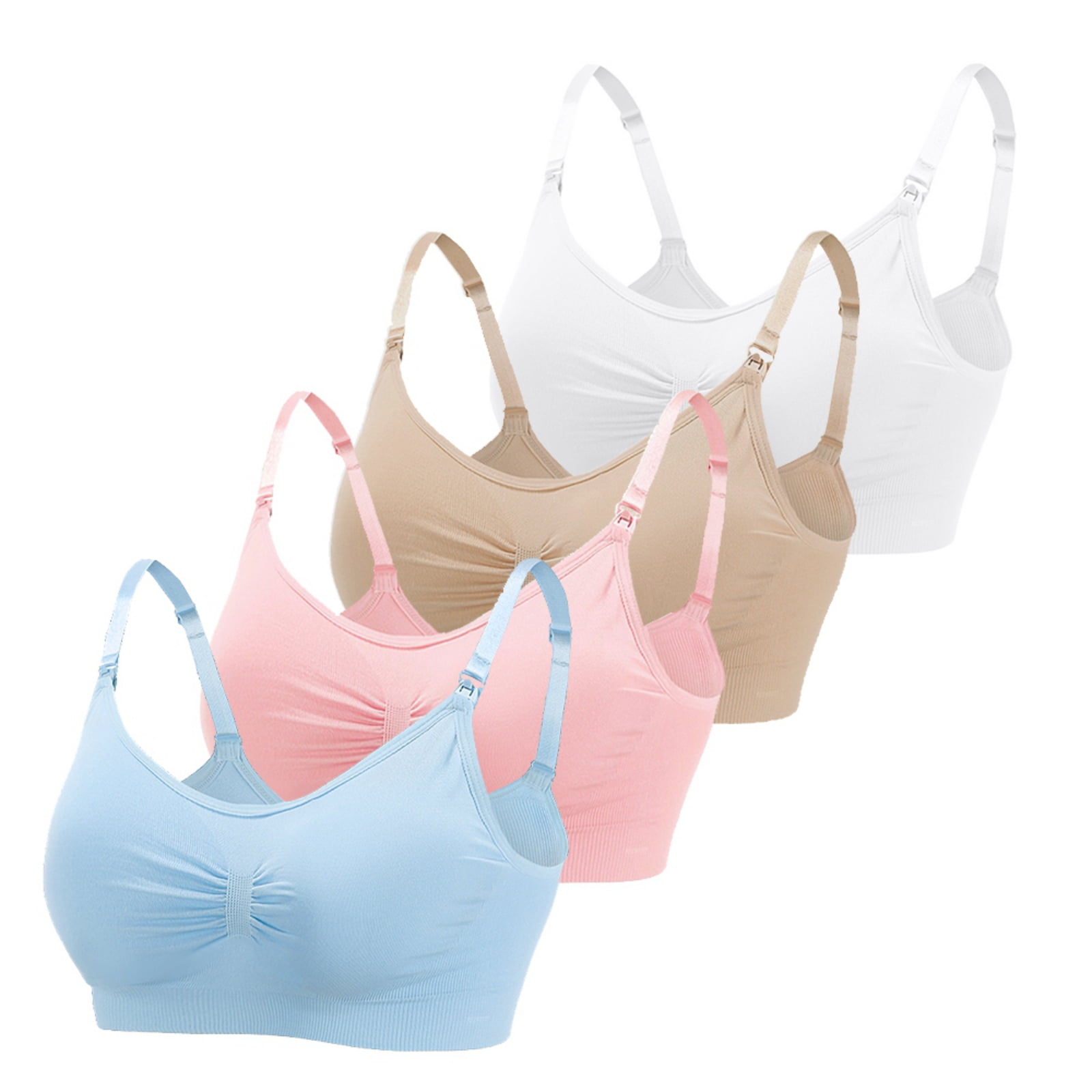 Valcatch 4 Pack Women Wirefree Nursing Bra Padded Seamless Maternity ...