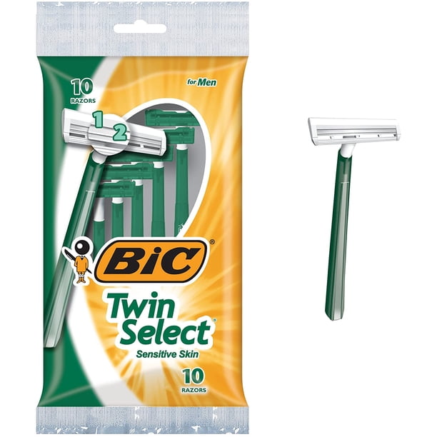 Bic Twin Select, peau sensible, rasoir jetable pour homme, paquets de ...