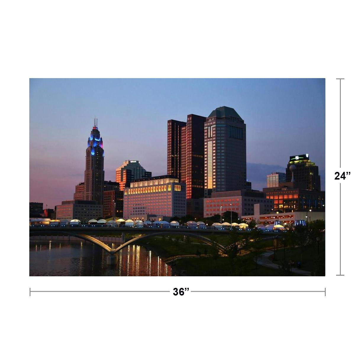 Columbus Skyline Wall Art Ohio Cityscape Watercolor Painting Print ...