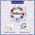 4th of July Decorations Patriotic Wreath Welcome Sign Wooden Wreaths ...