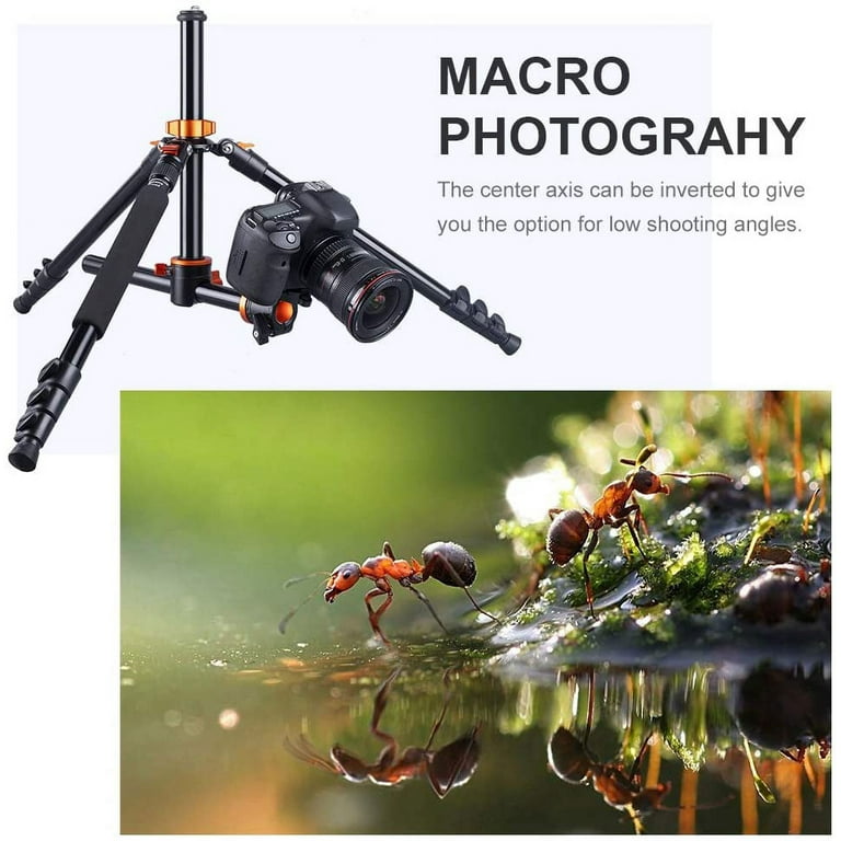 Transverse Center Column Tripod 72" Aluminum Camera Tripod With 360 ...