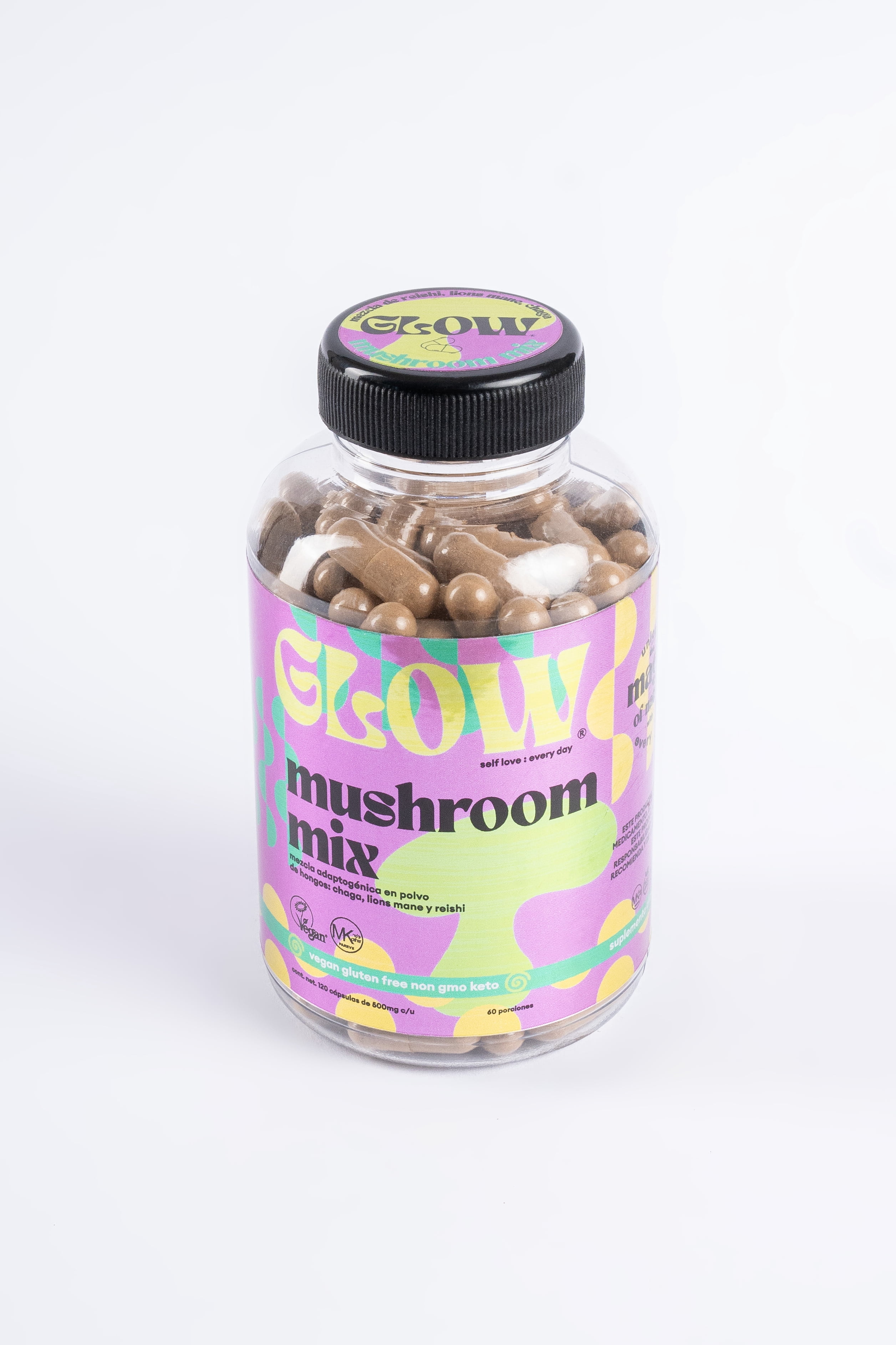 Mushroom Mix Orgánico 120 Cápsulas GLOW Superfoods | Bodega Aurrera en ...