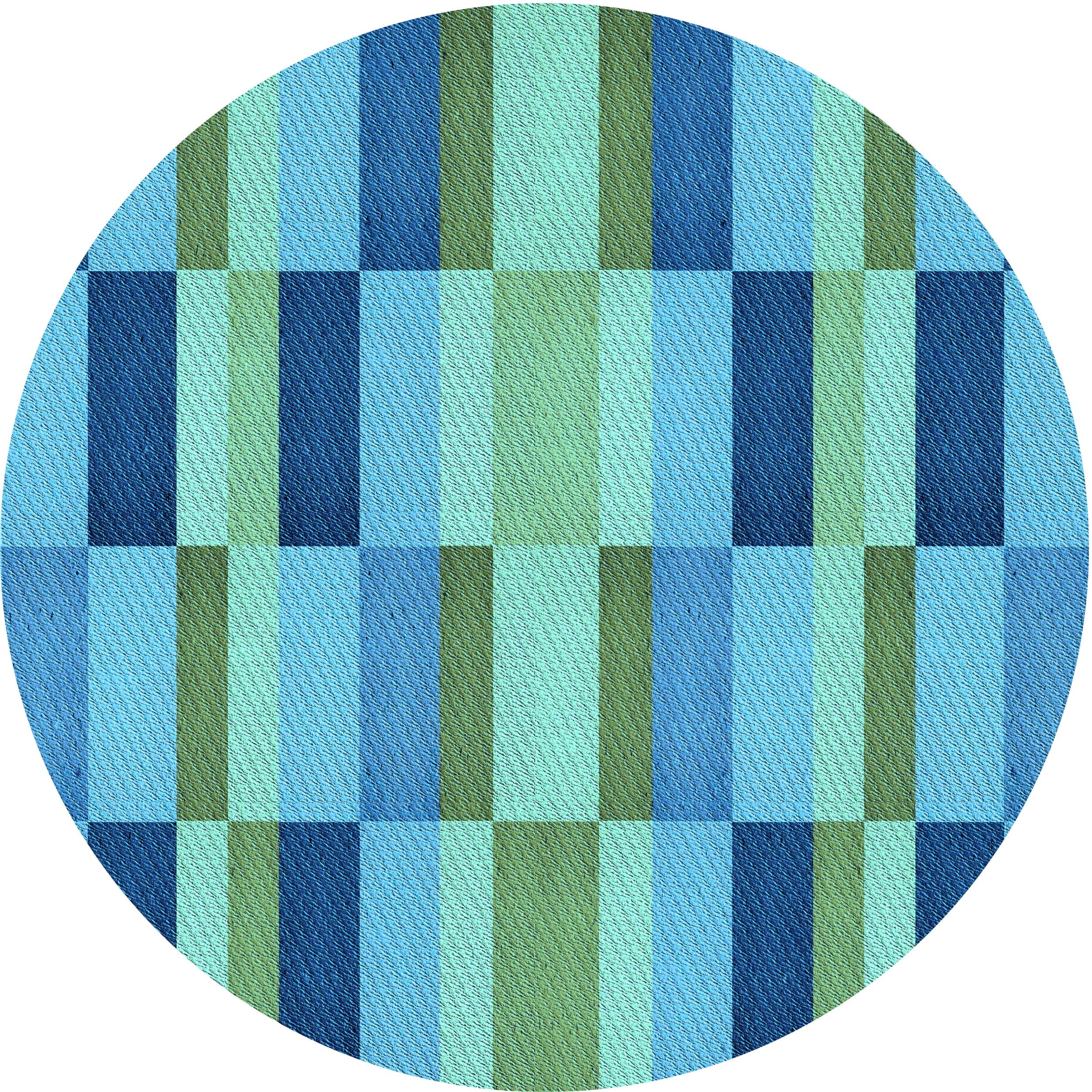 Ahgly Company Indoor Round Patterned Blue Eyes Blue Area Rugs, 7' Round ...