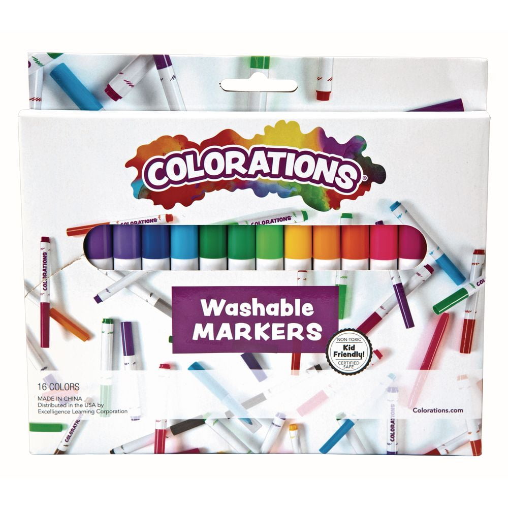 Colorations Washable Classic Markers - Set of 16 - Walmart.com