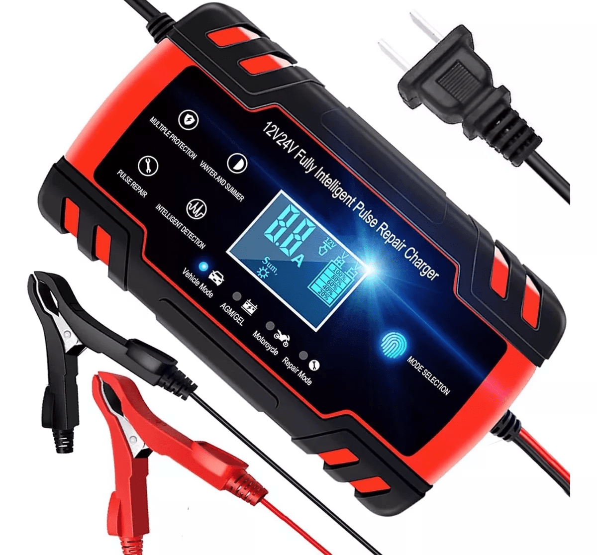 Cargador Batería Carro Auto 12v 8a 24v Rápido Smart Agm Gel Negro/Rojo BLOOSOM | Bodega Aurrera ...