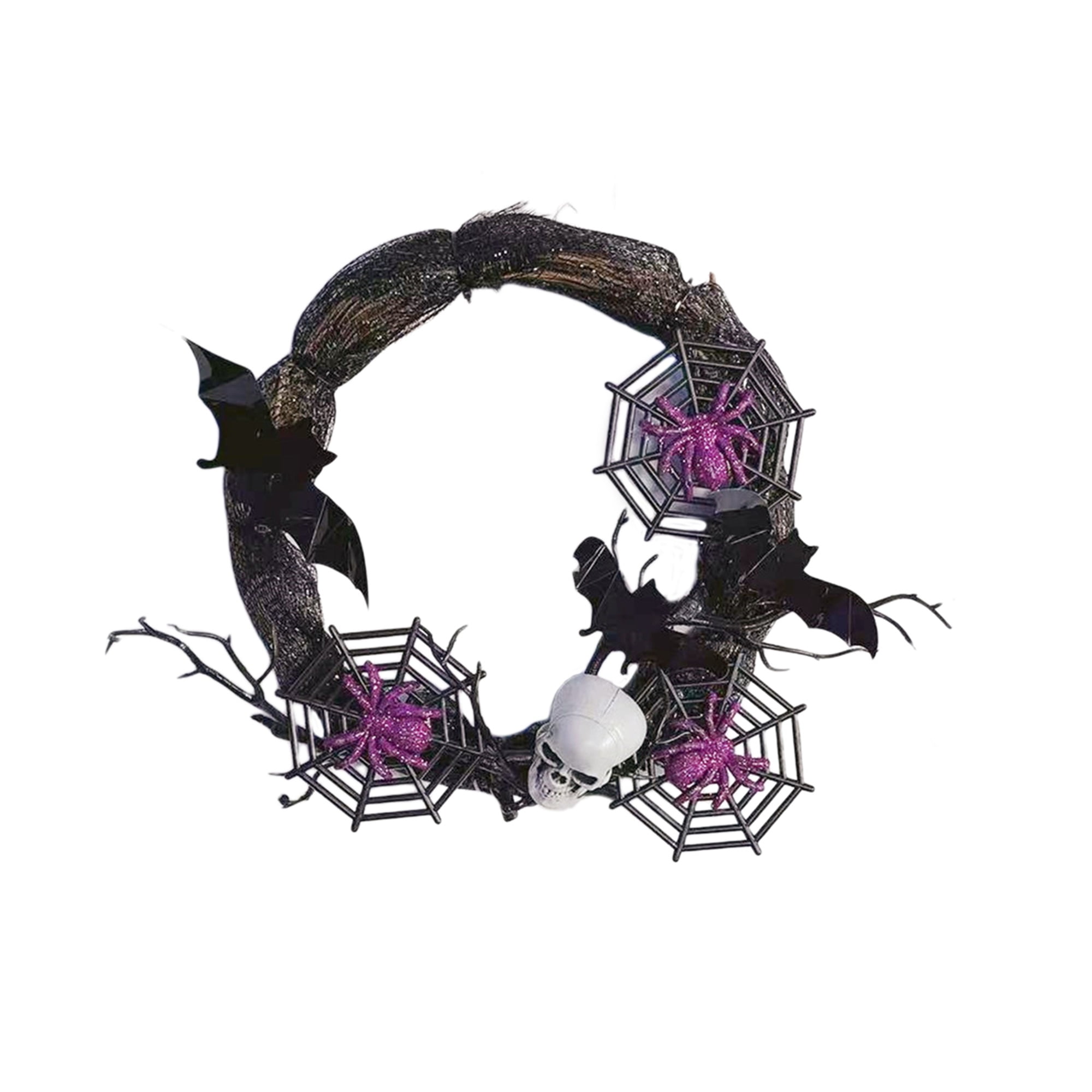 hirigin Halloween Decorative Wreath, Black Hanging Garlands with Red ...