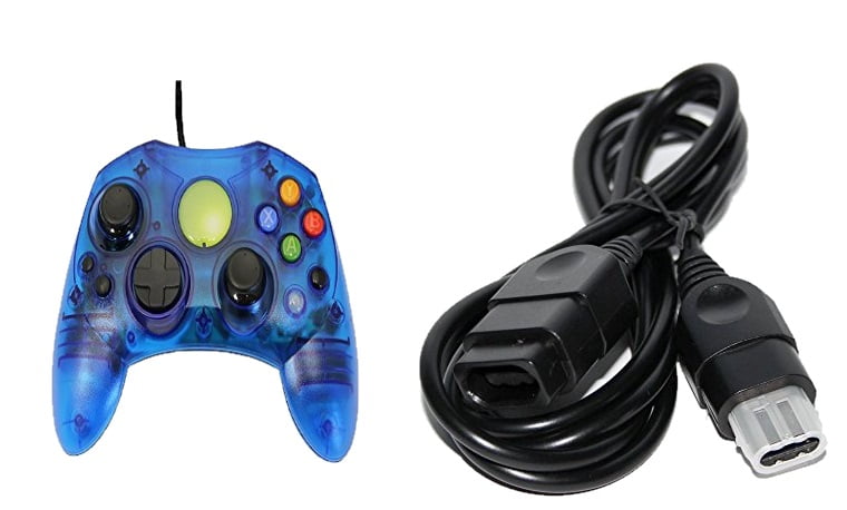 Blue Xbox Original Controller Bundle Controller And Extension Cable By ...