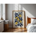 Affixzi Lemon Branch Print, Mediterranean Kitchen Wall Art, Blue Yellow ...