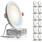 NICOR Lighting 10-Inch Textured Frosted Glass Recessed Step Lighting ...