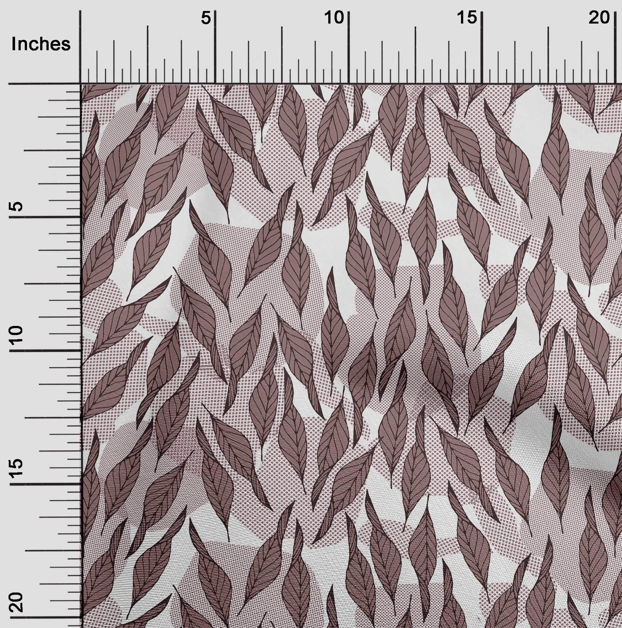 oneOone Cotton Silk Dusty Rose Fabric Leaves Quilting Supplies Print ...