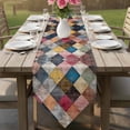 Colorful Geometric Table Runner Linen Burlap Table Runner 72 Inches ...