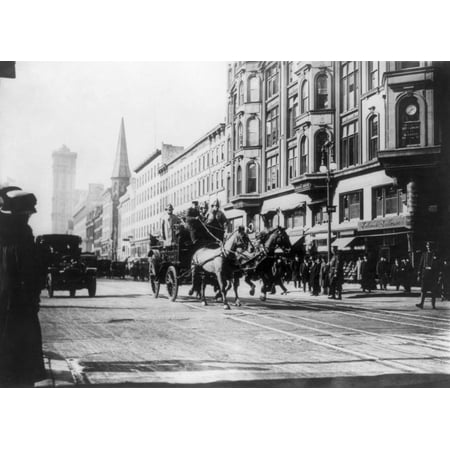 Triangle Factory Fire. /Nhorse-Drawn Fire Engines On Their Way To The ...